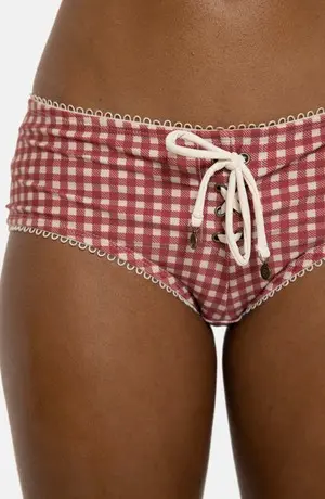 JADED LONDON Gingham Hot Pant Bikini Bottoms