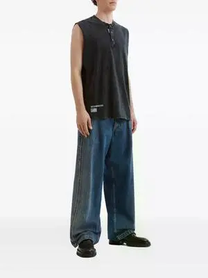 MUSIUM DIV. Acid-wash Sleeveless T-shirt