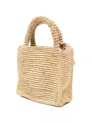 MC2 SAINT BARTH Embroidered Raffia Tote Bag - Neutrals