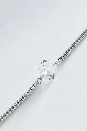 Anthropologie Delicate Floating Crystal Bracelet - Silver