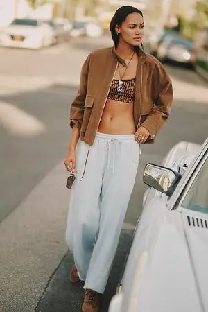 Light Brown Wide-Leg Pants