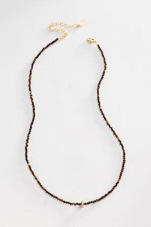 Anthropologie By Anthropologie Donut Beaded Necklace Brown