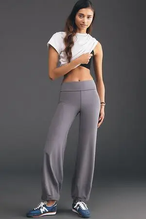 DAILY PRACTICE Foldover Bubble Pants - Plum Kitten