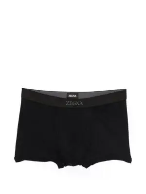 Zegna Logo-waistband Trunks - Black