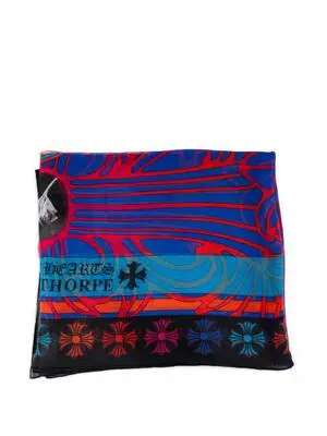 Chrome Hearts Graphic-print Scarf - Blue