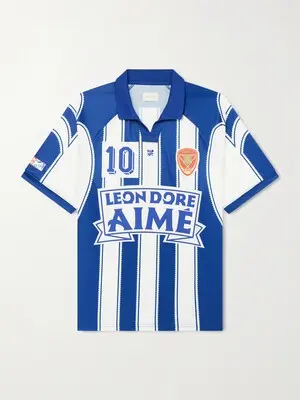 Aimé Leon Dore Logo-appliquéd Striped Jersey T-shirt - Blue