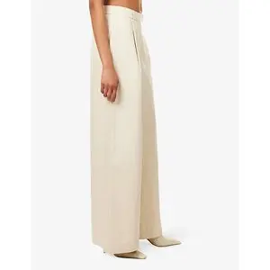 Oddmuse High-rise Wide-leg Cotton-blend Trousers