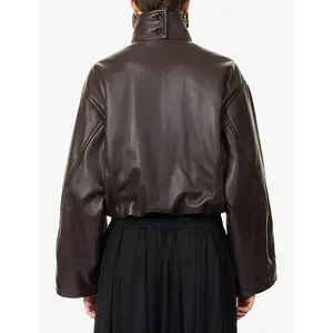 Alaïa Layered Leather Bomber Jacket