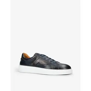 Magnanni Lotto Logo-embossed Leather Low-top Sneakers