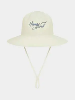 Hunza G Logo Sun Hat - Off-white/cornflower