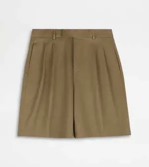 TOD'S Tailored Cotton Bermuda Shorts - Green