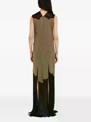 FERRAGAMO Long Dress With Fringe Detail