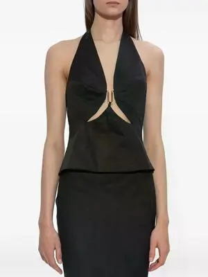 Cult Gaia Elorae Halterneck Top - Black