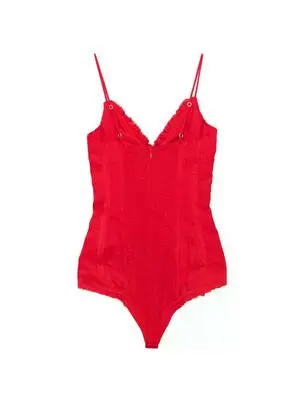 SHUSHU/TONG Ruffled Bow-detail Bodysuit - Red