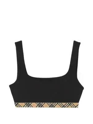 Burberry Check-trim Bikini Top - Black
