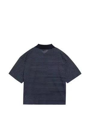 AMI Paris De Coeur Striped Polo Shirt