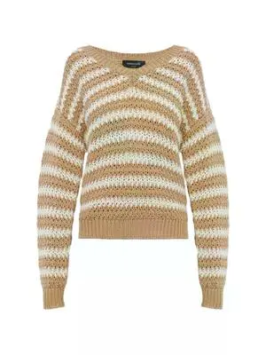 Fabiana Filippi Striped Open-knit Cotton Sweater