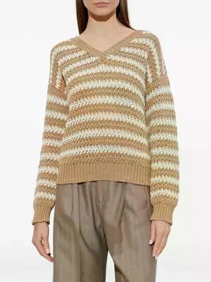 Fabiana Filippi Striped Open-knit Cotton Sweater
