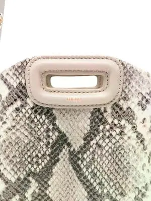 Maje Mini Miss M Snake-print Leather Bag - Neutrals