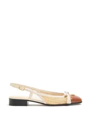 Valentino Garavani Valet Du Roi Slingback Ballerinas - Neutrals