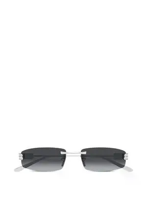 Balenciaga Gossip Rectangle-frame Sunglasses - Silver