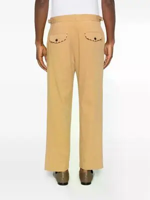 BODE Feather Runner Embroidered Trousers - Neutrals