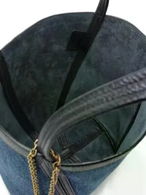 Chloé Spin Leather-trim Denim Tote