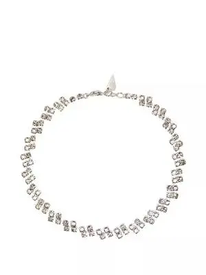 FORTE_FORTE Crystal-embellished Heart-charm Necklace - Silver