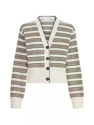 Brunello Cucinelli Cotton Cardigan With Stripes