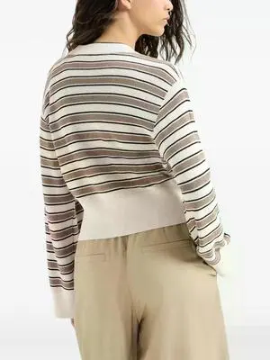 Brunello Cucinelli Cotton Cardigan With Stripes