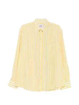 LC23 Striped-pattern Button-down Shirt - Yellow
