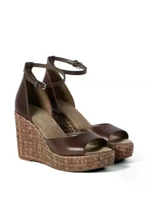 Brunello Cucinelli Suede Espadrille Wedges With Monili Detail