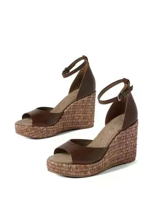 Brunello Cucinelli Suede Espadrille Wedges With Monili Detail