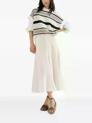Brunello Cucinelli Cotton Organza Skirt - Neutrals