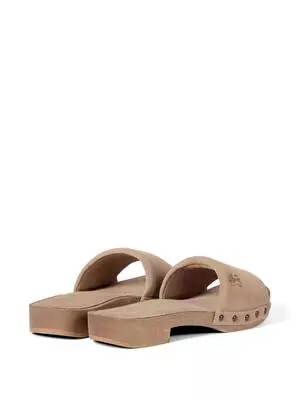 Brunello Cucinelli Suede Studded Slides