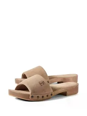 Brunello Cucinelli Suede Studded Slides