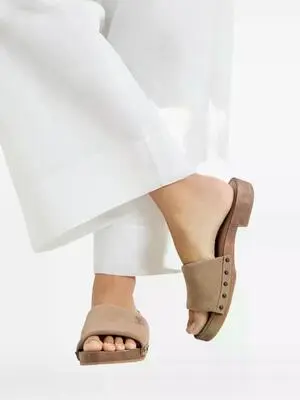 Brunello Cucinelli Suede Studded Slides