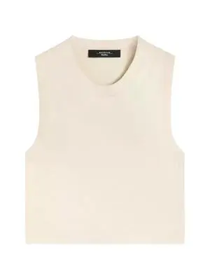 Max Mara Bombo Ribbed-knit Cropped Top