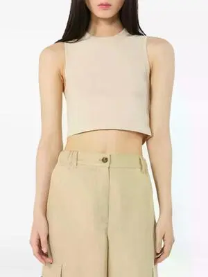 Max Mara Bombo Ribbed-knit Cropped Top
