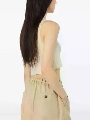 Max Mara Bombo Ribbed-knit Cropped Top