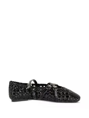 Michael Kors Woven Buckle-strap Ballet Flats