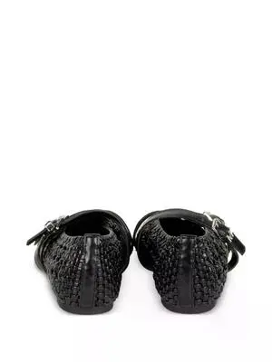 Michael Kors Woven Buckle-strap Ballet Flats
