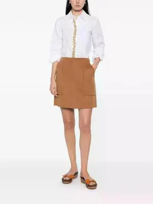 MAISON123 Camellia Patch Pockets Mini Skirt