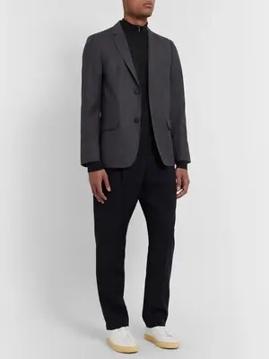 John Smedley Tapton Slim-fit Merino Wool Half-zip Sweater - Black