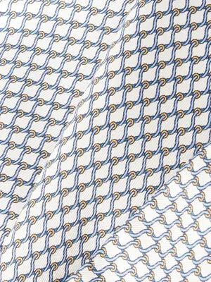 DE PETRILLO Printed Silk-twill Pocket Square - Blue