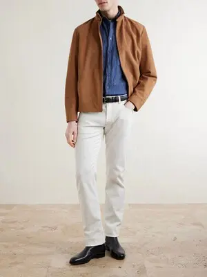 Canali Button-down Collar Cotton And Linen-blend Shirt - Blue