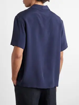Thom Sweeney Camp-collar Silk Shirt