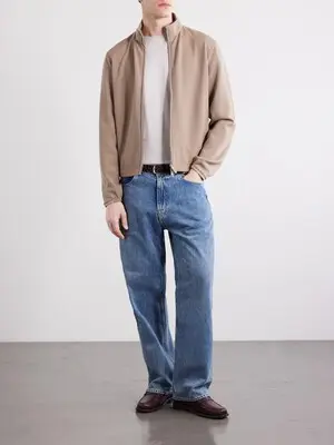 Zegna Honeycomb-knit Cotton, Wool And Silk-blend Zip-up Sweater