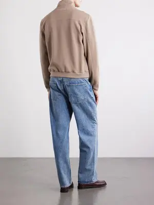 Zegna Honeycomb-knit Cotton, Wool And Silk-blend Zip-up Sweater