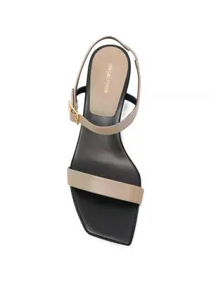 SERGIO ROSSI Square-toe Buckle-fastening Sandals - Neutrals
